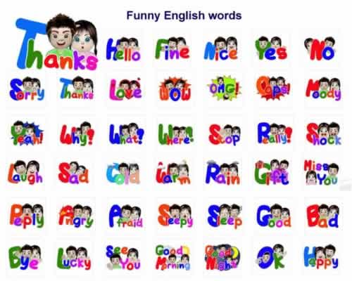 Line Sticker Funny English Words line-sticker-funny-english-words